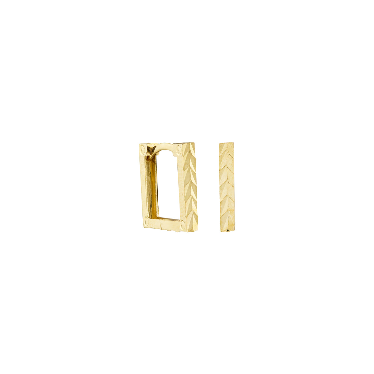 Fern-Lock Rectangle Hoop Earrings – Royal Gem